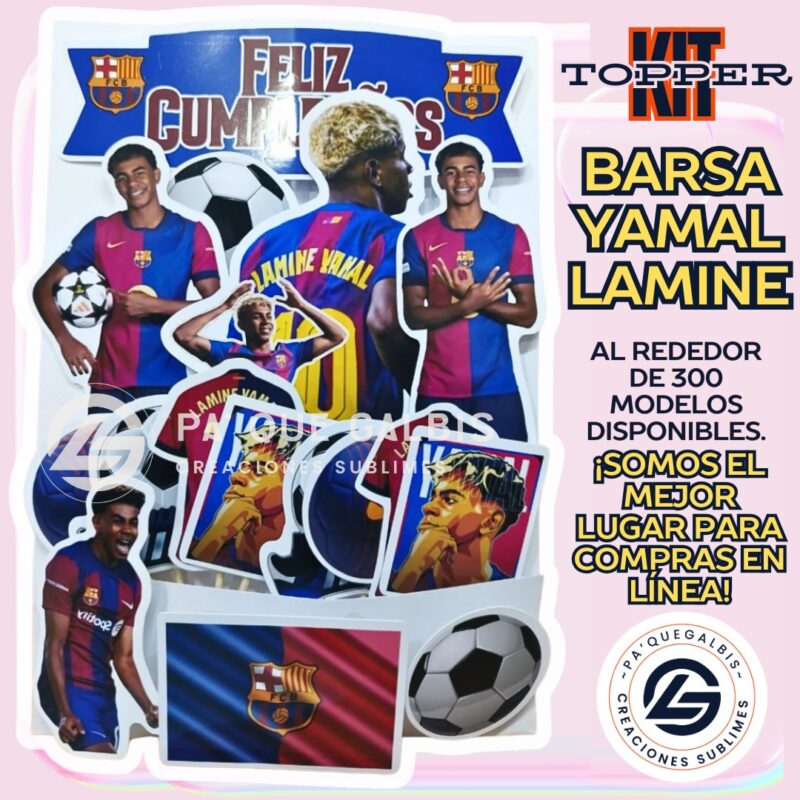 Kit Topper Futbol Barsa Yamal lamine #KIT-297 – Pa'que Galbis